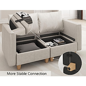 EASE MOOSE Convertible Modular Sofa Sectional Couch with Reversible Chaises,3 Seat Faux Leather Sectional Sofa Couch with Storage for Living Room Home Office