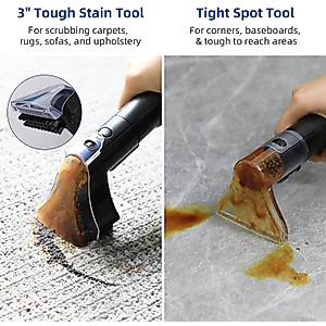 Slevoo Carpet Cleaner Machine 10.5Kpa Strong Suction, 400W Powerful Motor, Portable Upholstery Cleaner with Spot & Stain Remover for Pet Accident, Rugs, Carpet and Upholstery, Black