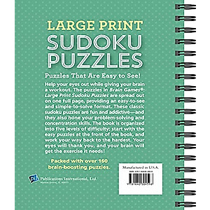 Brain Games - Large Print Sudoku Puzzles (Green)