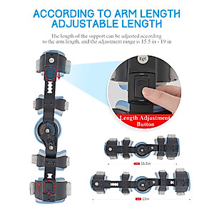 Hinged Elbow Brace ROM Elbow Brace Support with Strap Sling Adjustable Post Op Elbow Stabilizer Splint Arm Injury Recovery Support After Surgery for Dislocated Arm Ligament and Tendon Repairs (Right)