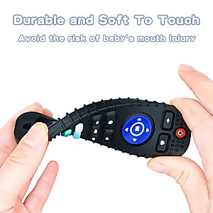 X-KIDS Baby Gamepad Teething Toys, Remote Control Teether Toys with 2 Pacifier Clips Soft-Textured Chew Sensory Toys for Babies 0-6 6-12 Months BPA Free, Silicone, 2-Pack