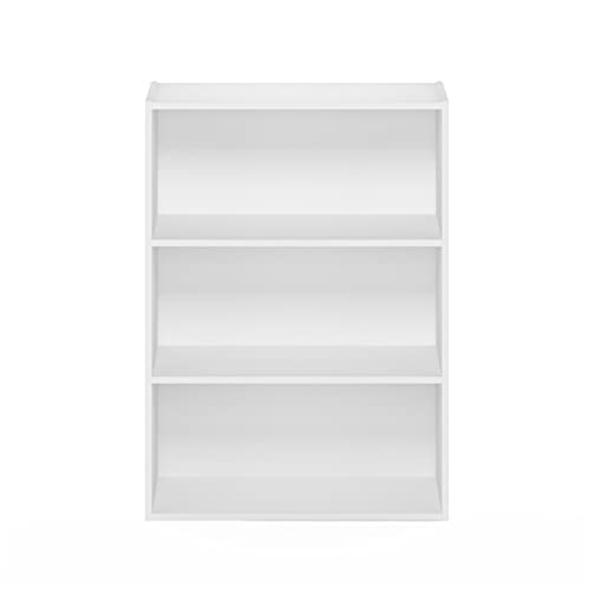 Furinno Pasir 3-Tier Open Shelf Bookcase, Plain White & Luder Bookcase / Book / Storage , 5-Tier, White