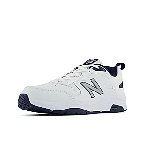 New Balance Men's 857 V3 Casual Comfort Cross Trainer, White/Navy, 11.5