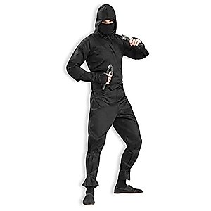Men's Deluxe Ninja Costume, Black, One Size
