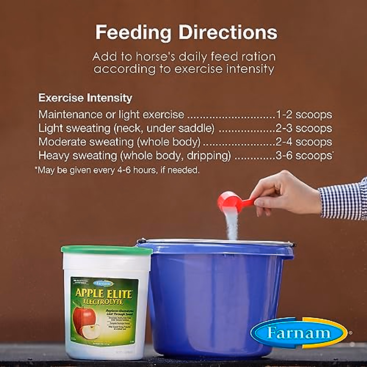 Farnam Apple Elite Horse Electrolyte Powder, Replaces minerals lost in sweat during exercise, extreme weather & stressful conditions, 5 lb., 40 day supply