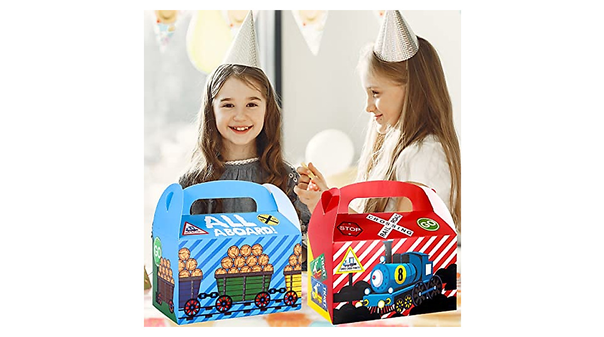 24pcs Train Crossing Party Gift Treat Boxes for Kids