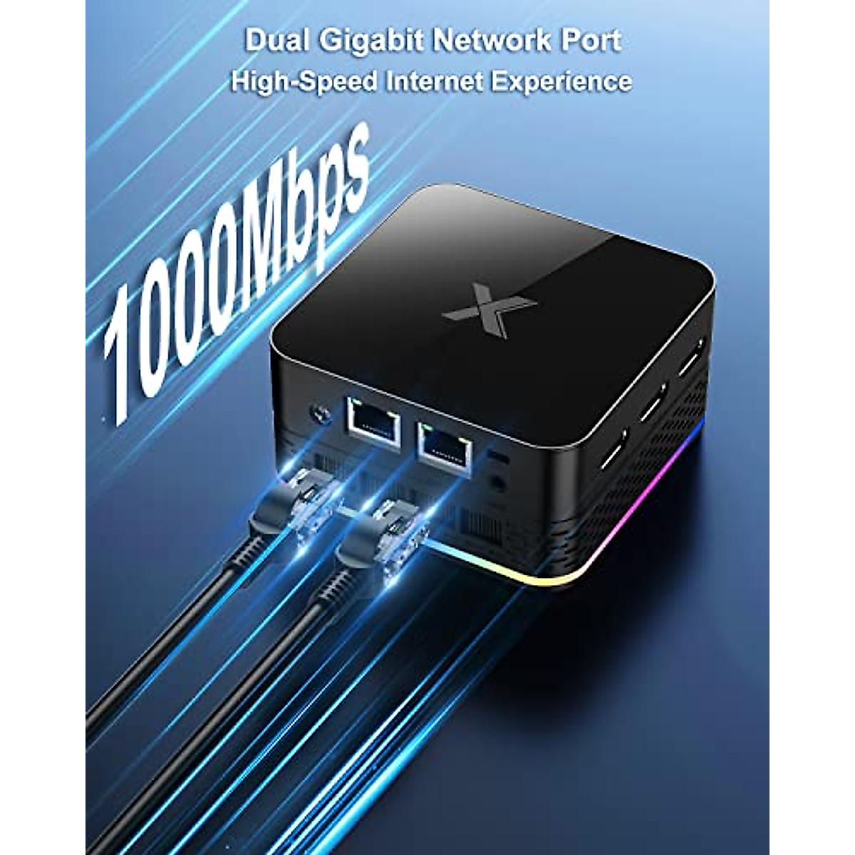 2023 New Mini PC 16GB DDR5 512GB M.2 SSD Windows 11 Pro Intel Alder Lake N95(up to 3.4Ghz) 4-Core CPU Mini Desktop Computer Support RGB Light HDMI 4K 2.4G/5G WiFi Bluetooth 4.2 Gigabit Ethernet