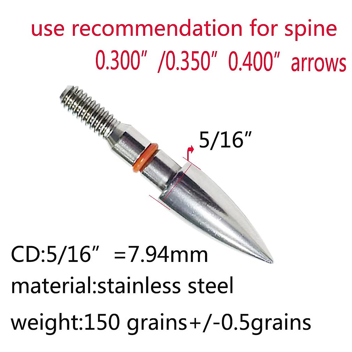 Field Points arrowheads 100 Grains Archery Field Points, 5/16inch Stainless Steel Screw in Archery Field Tips and Broadheads (1 Dozen 12 PCS), 2.9*2.3*0.6