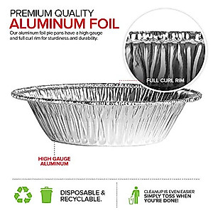 Stock Your Home 4 Inch Mini Aluminum Foil Pie Pans (50 Count) Disposable Mini Pie Pans, Small Pie Tin for Baking Tiny Treats, Durable Individual Pie Pans for Fruit Tarts, Quiche, Mince Pie Tin