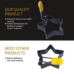 COOKSTYLE Eggs Rings, 4 Pack Stainless Steel Egg Cooking Rings, Pancake Mold for frying Eggs and Omelet, Egg Rings for Frying Eggs