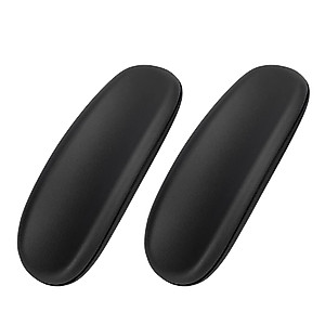 ALUCSET 10" Long x 4" Wide Office Chair Replacement Armrest Arm Pads Caps Univeral 4" 5.5" Mounting Hole Office Chair Parts 1 Pair (Black, Set of 2)
