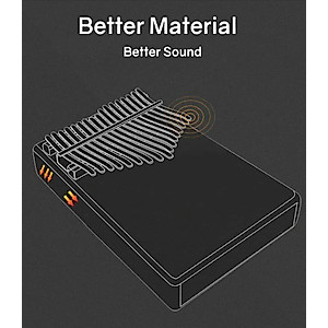 Jooleer Smart Kalimba with APP Tuning Hammer Thumb Piano 17 Keys Portable Finger Easy-to-Learn Musical Instrument Beginner Kids Adult Christmas Gift (Claret Red)