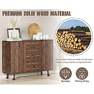 Wood Bed Furniture Risers Blocks - 2 inch Set of 4 Bed Risers, Heavy Duty Solid Wood Round Risers support 8000 lbs, Sofa Riser with Non-Slip Pad, Create Storage Space and Easy cleaning for the sweeper