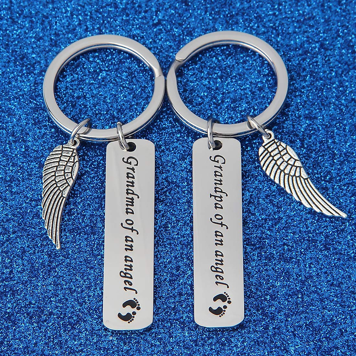 WUSUANED Baby Memorial Keychain Grandma/Grandpa of an Angel Sympathy Gift Loss of Son Daughter Gift