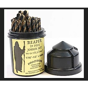 Reaper 29 Piece Set - Silo: 1/16” thru 1/2" by 64th increments and come in a unique, space-age Kevlar-plastic cassette for easy access and organization