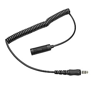 JUYODE Helicopter Civilian Headset Extension Line Single Cable Coiling Type General Aviation Headphone Extension Used to Expand U-174/U Plugs to Connect Helicopters Aircraft Jack (Coiling Style)