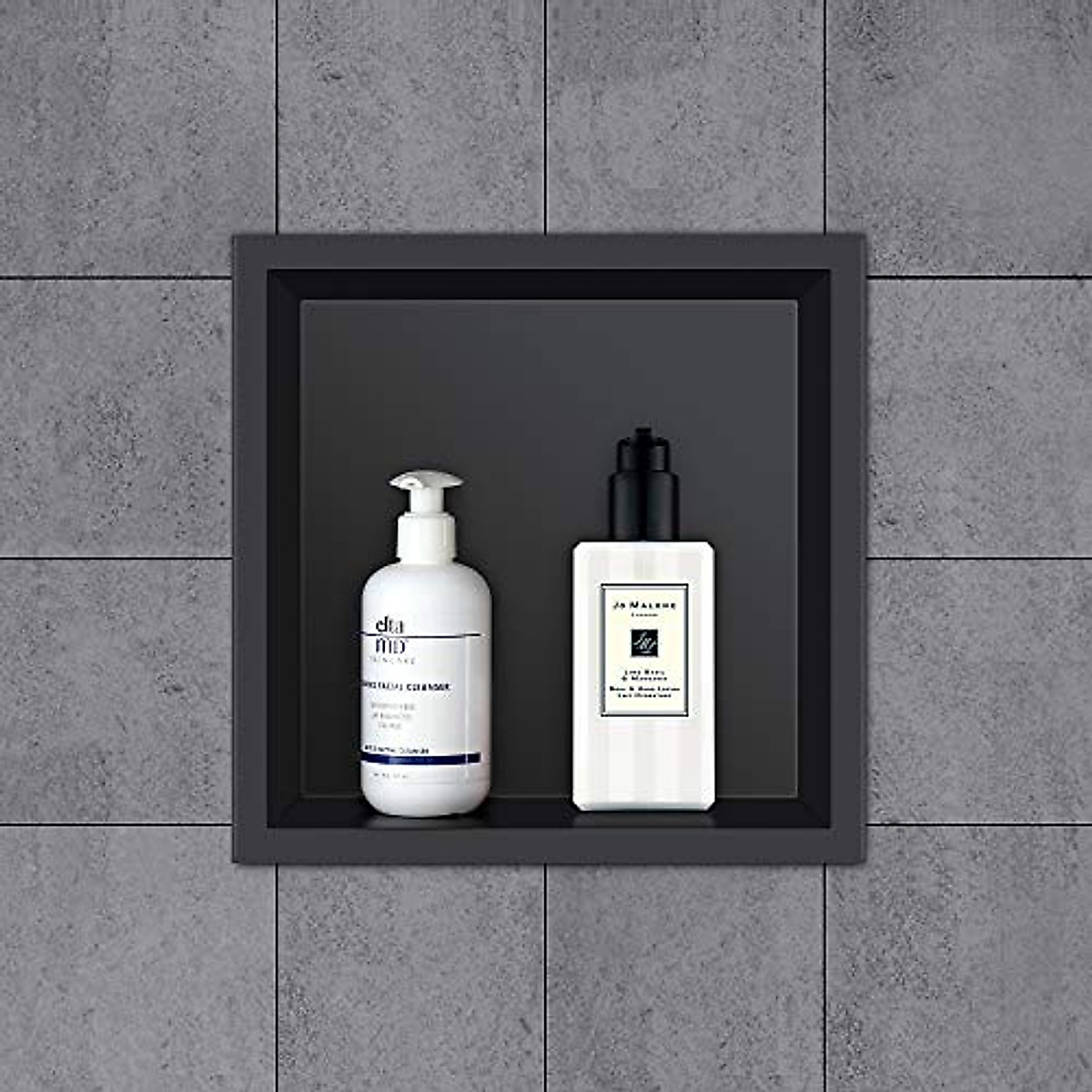 DecoMust 13.5“ X 13.5” (Inner size 12X12") Stainless Steel Shower Niche Modern and Elegant Design, Easy to Install, Perfect for Shampoo and Soap Storage (Matte Black)