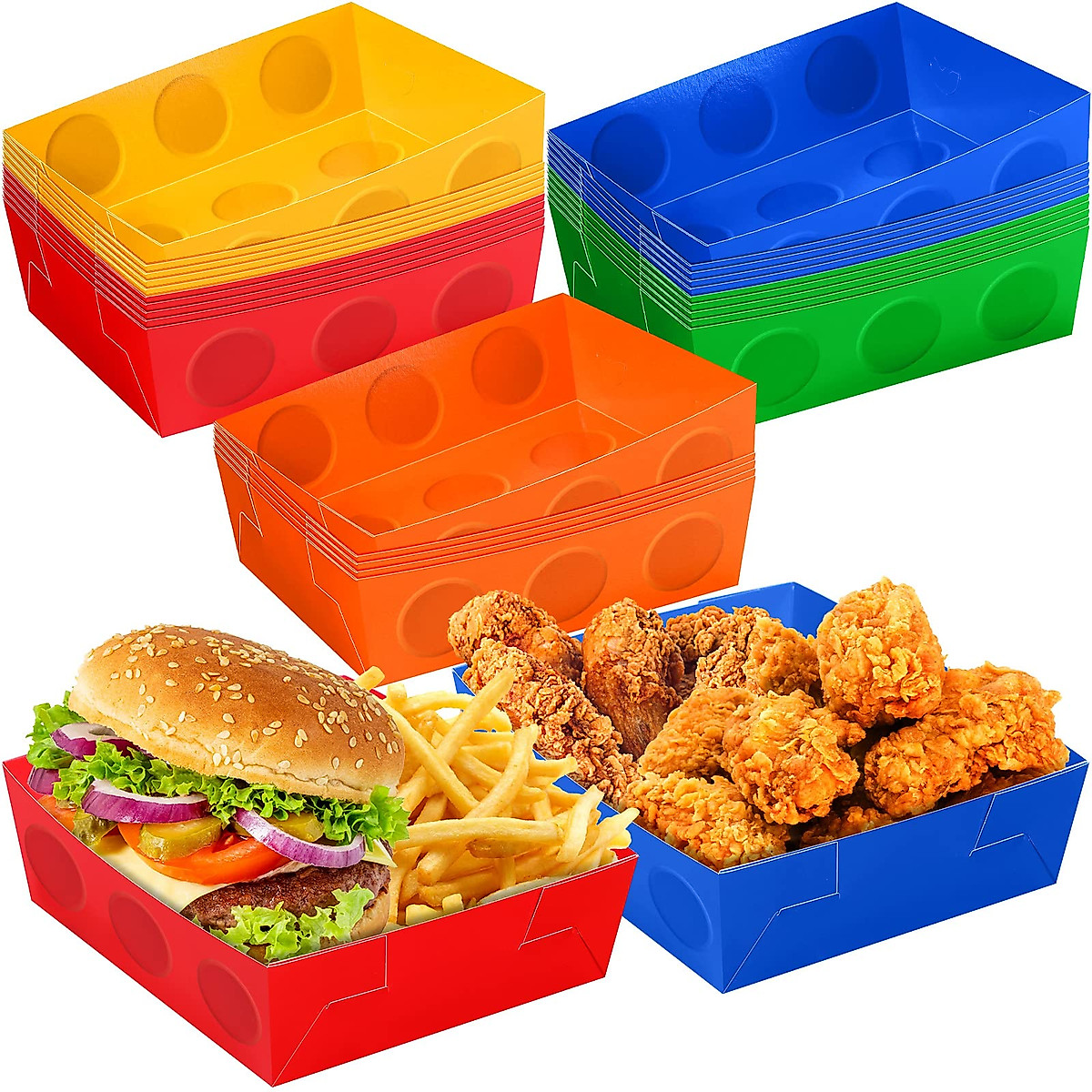 Build Fun with Bright Brick Party Trays - Perfect for Themed Events