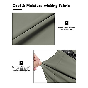 Little Donkey Andy Men’s Ultra-Stretch Quick Dry Lightweight Bermuda Shorts Drawstring Zipper Pocket Hiking Travel Golf Sage S