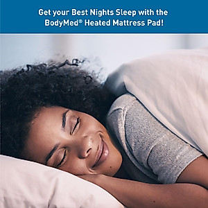 BodyMed Heated Mattress Pad with Skirt, Queen, 60 in. x 80 in. – Fitted Electric Mattress Topper with Temperature Control – Includes Two Controllers – Quilted, Washable, Mattress Protector for Heat