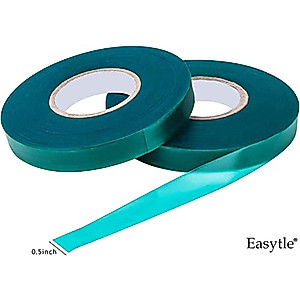 Easytle Stretch Tie Tape Roll, 1/2" 150ft Garden Tie Tape, Thick Sturdy Plant Ribbon Garden Green Vinyl Stake Gardening Tools for Indoor Outdoor Patio Plant Use