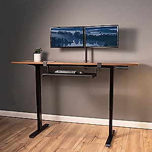 VIVO Height Adjustable Clamp and 12 inch Rail Set for DIY Custom Wooden Keyboard Trays (Tray Not Included), Under Desk Pull Out Slider Track with C-clamp Mount System, Black, MOUNT-RAIL02H