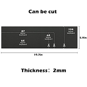 HONKID Keyboard Foam, Sound Dampening Foam for Mechanical Keyboard Bottom, Made of LE-20 Poron, Black (H 2mm)