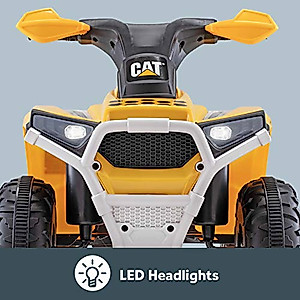 Kid Trax CAT Toddler Quad Ride On Toy, 6 Volt Battery, 1.5-3 Years Old, Max Weight 44 lbs, Single Seater, Yellow (KT1575AZ)