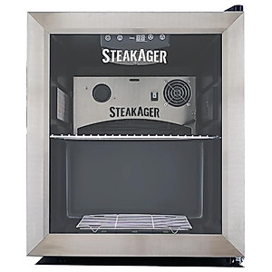 SteakAger PRO 20 Starter Pack - Home Beef Dry Aging Refrigerator, Enjoy Dry-Aged Steak Perfection at Home, Black and Stainless Steel with 20Lbs Capacity