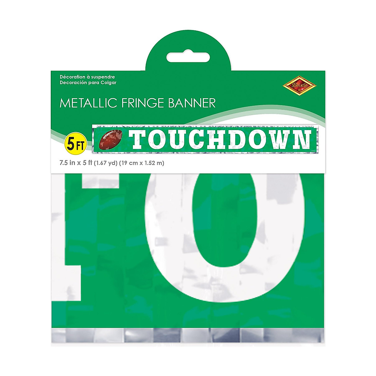 Metallic Touchdown Fringe Banner Party Accessory (1 count) (1/Pkg)