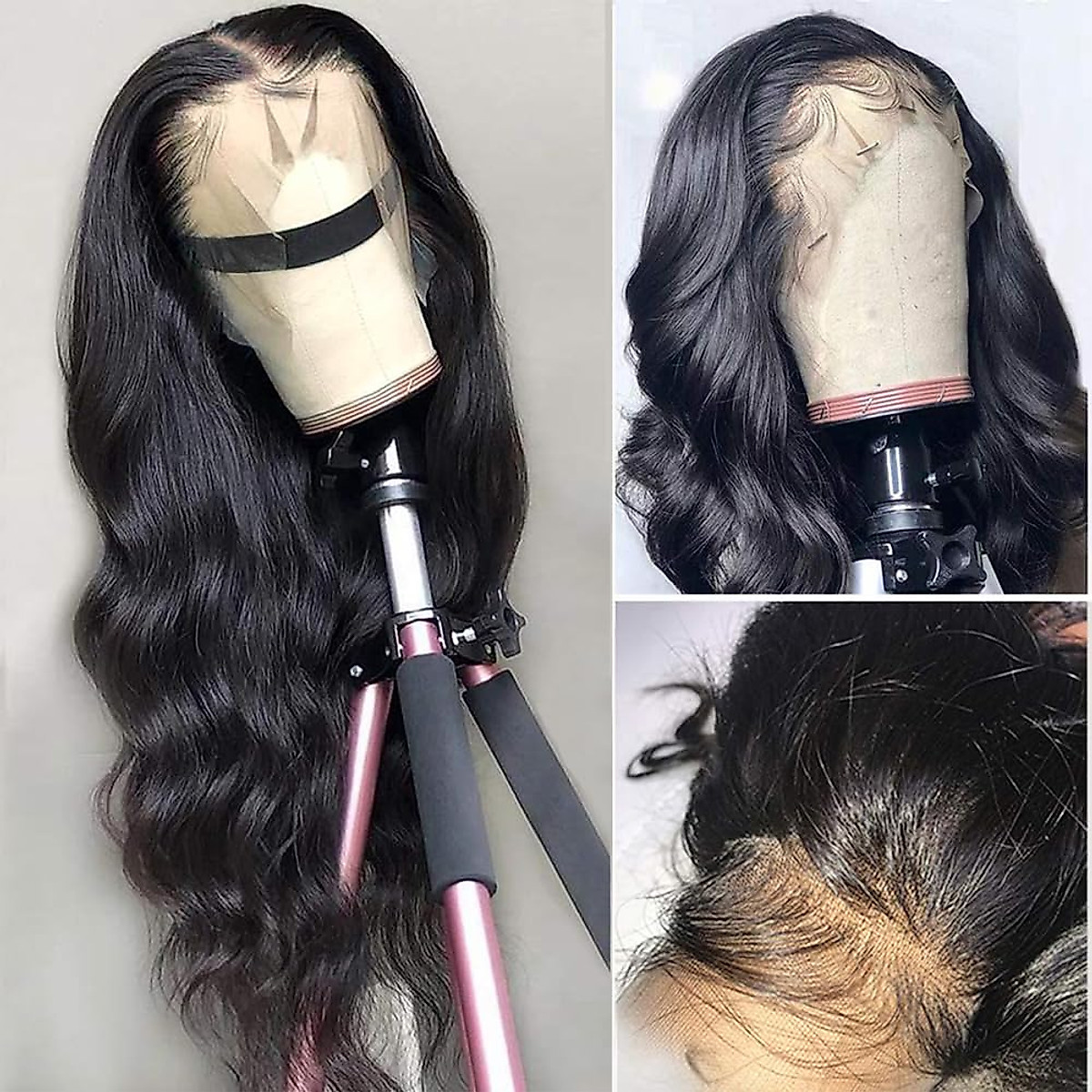 Foreverlove Body Wave Lace Front Wigs Human Hair Pre Plucked with Baby Hair 200% Density Unprocessed Brazilian Virgin Remy Human Hair 13x4 Transparent Lace Frontal Wigs for Women (12 Inch)