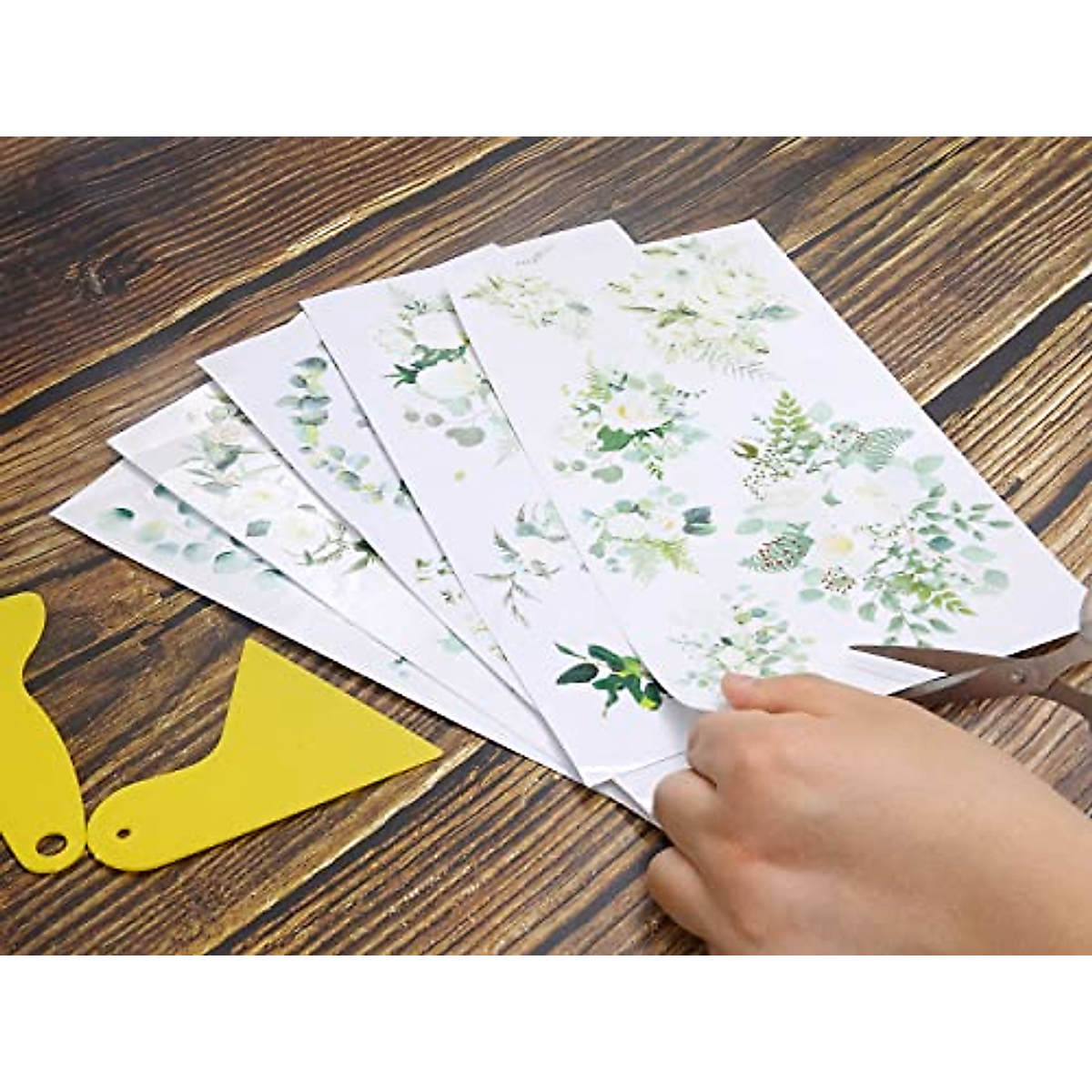 Rub on Transfers for Furniture and Crafts, 3 Design Sheets 11.8" x 5.9" Furniture Decals Transfers, Eucalyptus Decals Rub on Transfers for Furniture (Eucalyptus Style)