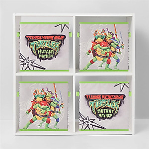 Idea Nuova Teenage Mutant Ninja Turtles: Mutant Mayhem Set of Two Spacious Collapsible Storage Cubes, 10"x10"
