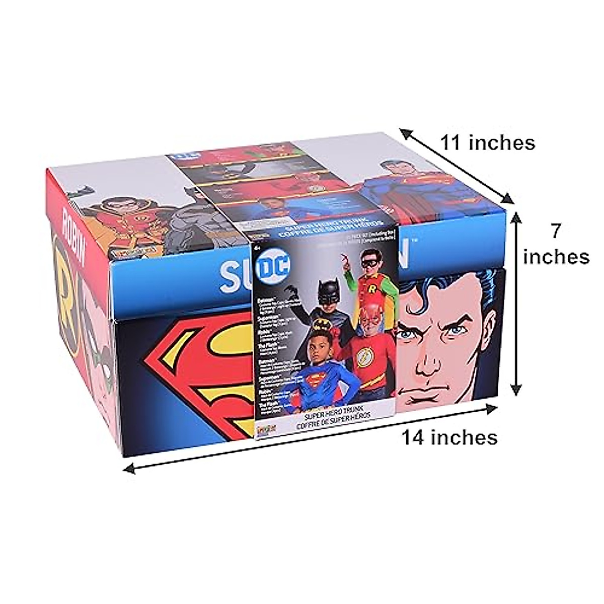 Rubies Child's DC Comics Dress up Trunk with Superman, The Flash, Batman and Robin