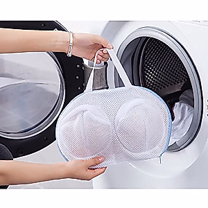3Pcs Bra Washing Bag for Laundry, High Permeability Bra-shaped Mesh Wash Bags Lingerie Laundry Bags with Handle and Zipper Underwear Bag for Brassiere Women Laundry Storage