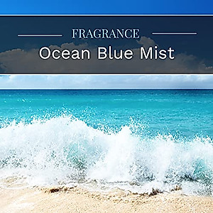 CANDLE-LITE Scented Ocean Blue Mist Fragrance, One 18 oz. Single-Wick Aromatherapy Candle with 110 Hours of Burn Time, Light Color