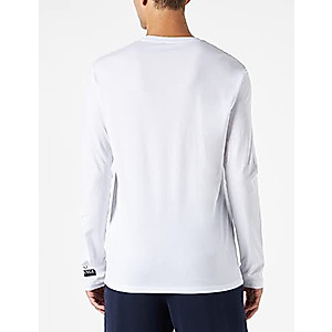 A|X ARMANI EXCHANGE Men's Contrast PU Logo Long Sleeve T-Shirt, White, XXL
