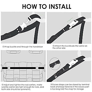 Car Fishing Rod Rack Holder Strap, 2Pcs Nylon Vehicle Fishing Rod Holder Belt 86.6 Inches Length Adjustable Polyester Strap Tackle Tools （2 PCS）