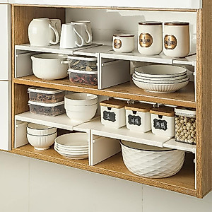 Zmcaiwsy Kitchen cabinets and Counter Shelves Layered Shelves, Store, and Increase Space，can be Stacked, extensible, Non-Slip, Suitable for The Kitchen, cabinets, Sinks, Shoe cabinets, Wardrobe