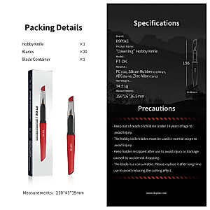 DSPIAE Hobby Knife Set - WITH 20 BLADES - Precision Hobby Knife 6.14 inch