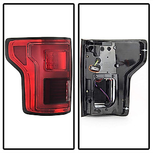 ACANII - For 2015 2016 2017 Ford F150 Truck w/Blind Spot Sensor Red Clear Full LED Light Tube Tail Lights Brake Lamps