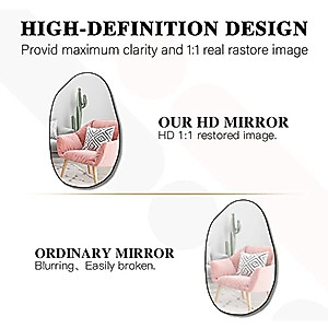 CASSILANDO Irregular Asymmetrical Mirror Wall Mounted, Unique Vanity Mirror,Shaped Dressing Mirror Decorative for Living Room, Bathroom, Bedroom, Entryway Wall Decor, 33.5"×20.5"