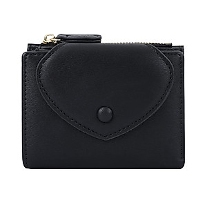 Sunwel Fashion Small Wallet with Heart Bifold Wallet Zipper Pocket Cash Card Holder Coin Purse for Women Girls (PURPLE)