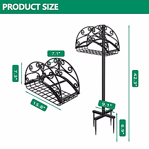 Gykoeaty Garden Hose Holder Freestanding, Detachable Metal Water Hose Holder, Heavy Duty Garden Hose Storage Rack Hose Stand for Outside Yard Lawn