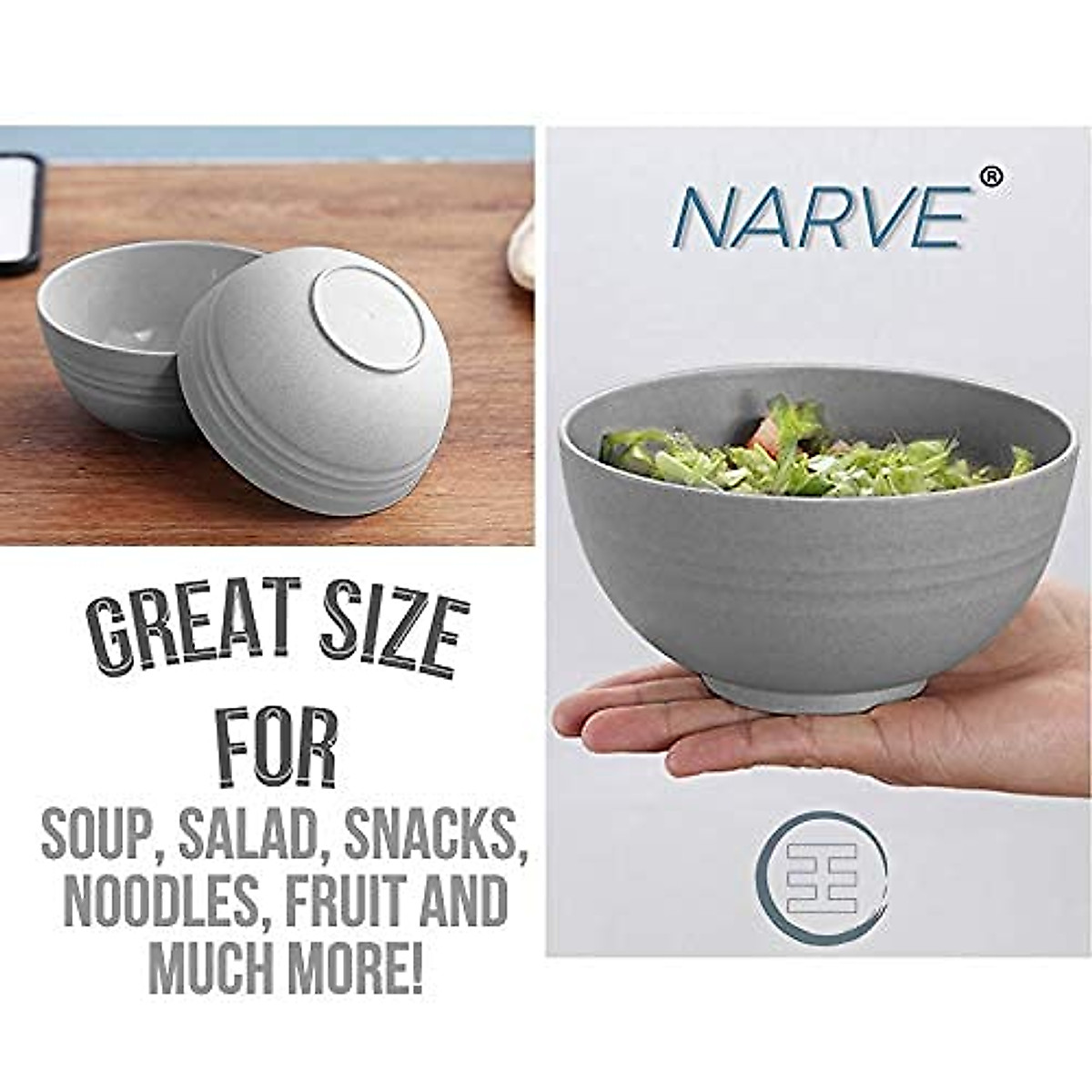 Wheat Straw Dinnerware Sets (16pcs) Grey-Unbreakable Microwave Safe-Lightweight Bowls, Cups, Plates Set-Reusable, Eco Friendly,Dishwasher Safe,Wheat Straw Plates,Wheat Straw Bowls, Cereal Bowls