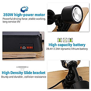 CAROMA 350W Electric Skateboard for Adults Teens, 27.5" 7 Layers Maple Electric Longboard with Remote, 12.4 MPH Top Speed, 8 Miles Max Range, 220lbs Max Load E Skateboard