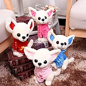 SUSHAFEN Stuffed Dog Puppy Toy Dog Plush Toy Soft Doll Stuffed Animal Pillow Birthday Gift Present Cute Dog Ornaments Decoration Handicraft House Desktop Decoration Prop,17cm/6.7"