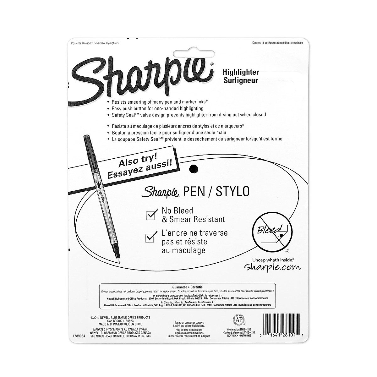 Sharpie Retractable Highlighters, Chisel Tip, Assorted, 8 Count