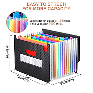 Moptrek nding File Folder Letter Size Accordion Wallet Folder with 13 Pockets A4 Magnetic Wireless Charger, Wireless Magnetic Cell Phone Charger