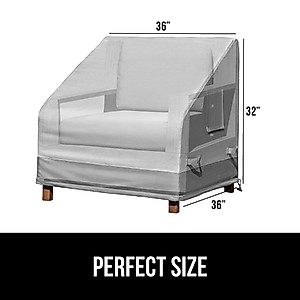 Gorilla Grip Heavy Duty Waterproof Medium Outdoor Chair Cover, 2 Pack, 36 Inch, Adjustable Patio Furniture Covers for Winter, Keep Cushions Dry, Protects from Sun, Snow, Rain, Windproof, UV Coated